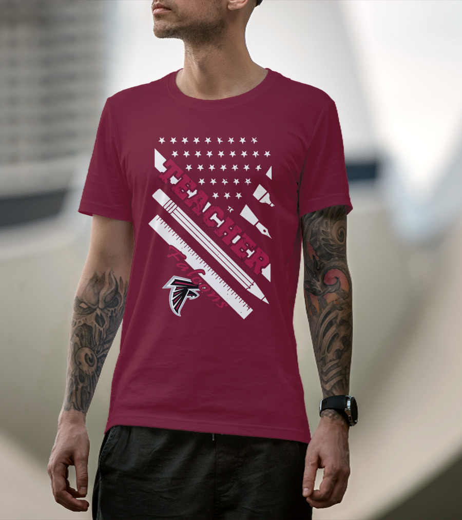 Atlanta Falcons Teacher Stars And Stationery Theme T-Shirt