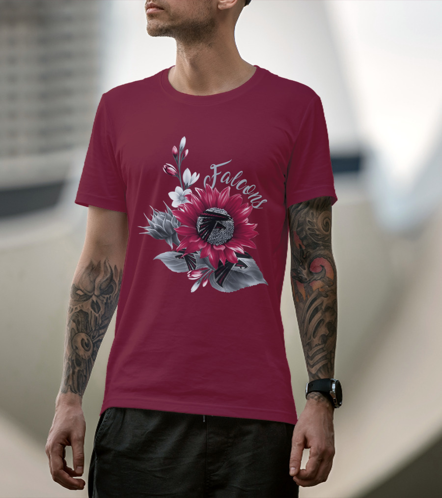 Falcons Floral Atlanta Falcons Logo Blossom T-Shirt