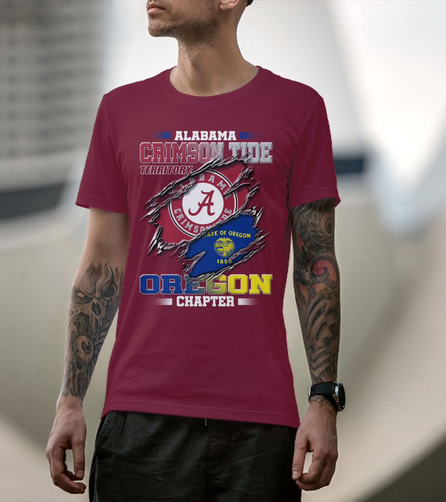 Alabama Crimson Tide Territory Oregon Chapter State Of Oregon 1859 T-Shirt