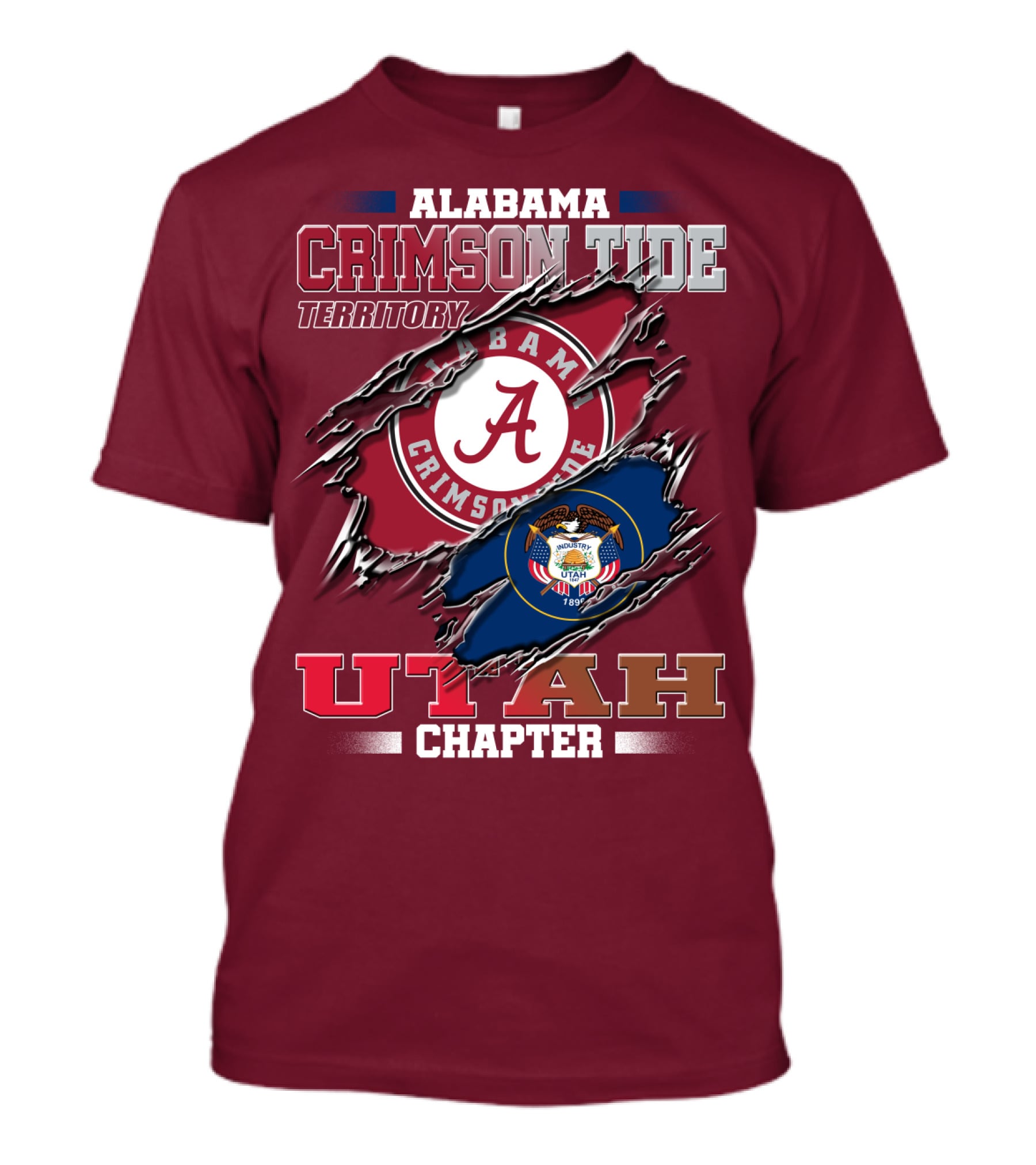 Alabama Crimson Tide Territory Utah Chapter 1896 Seal T-Shirt