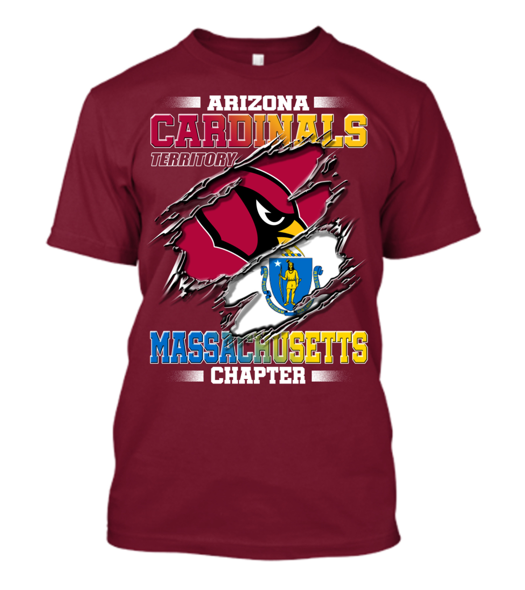 Arizona Cardinals Territory Massachusetts Chapter T-Shirt