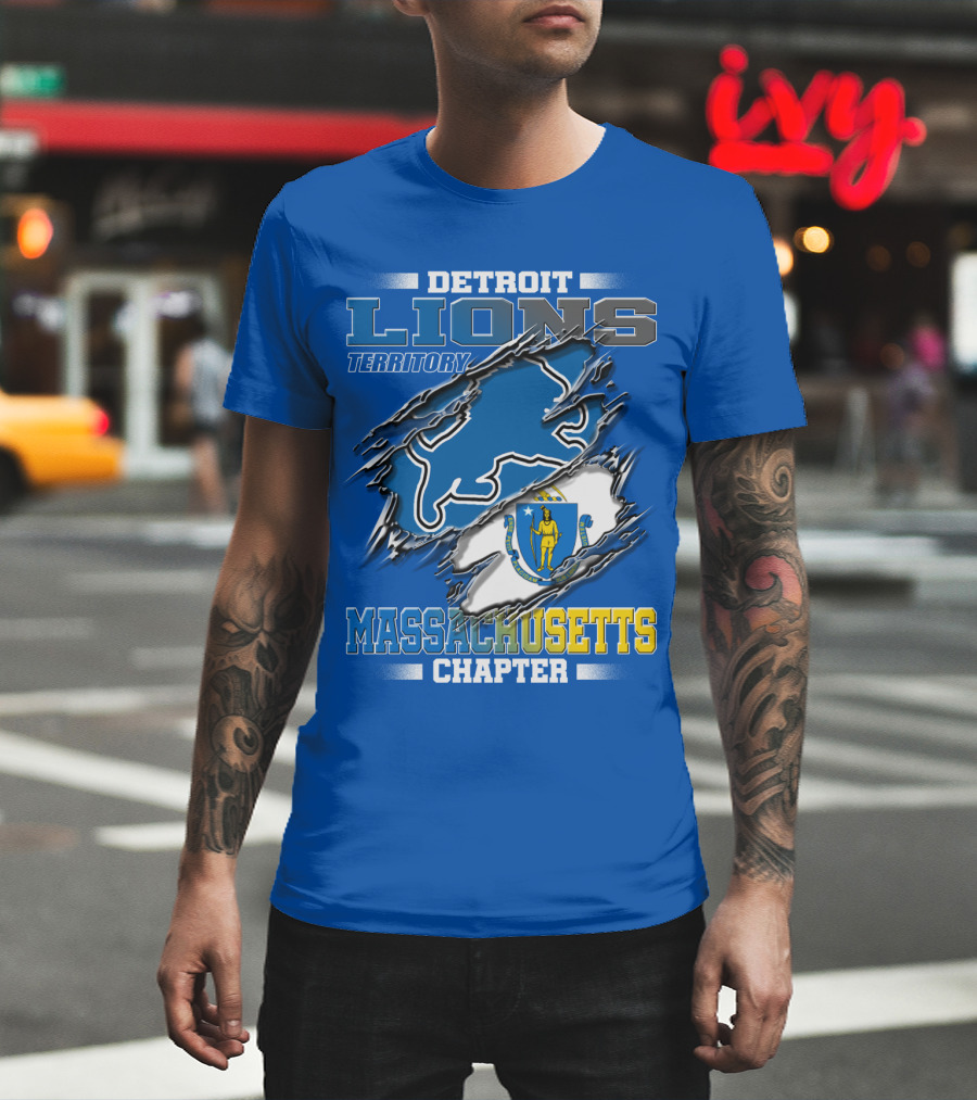 Detroit Lions Territory Massachusetts Chapter T-Shirt