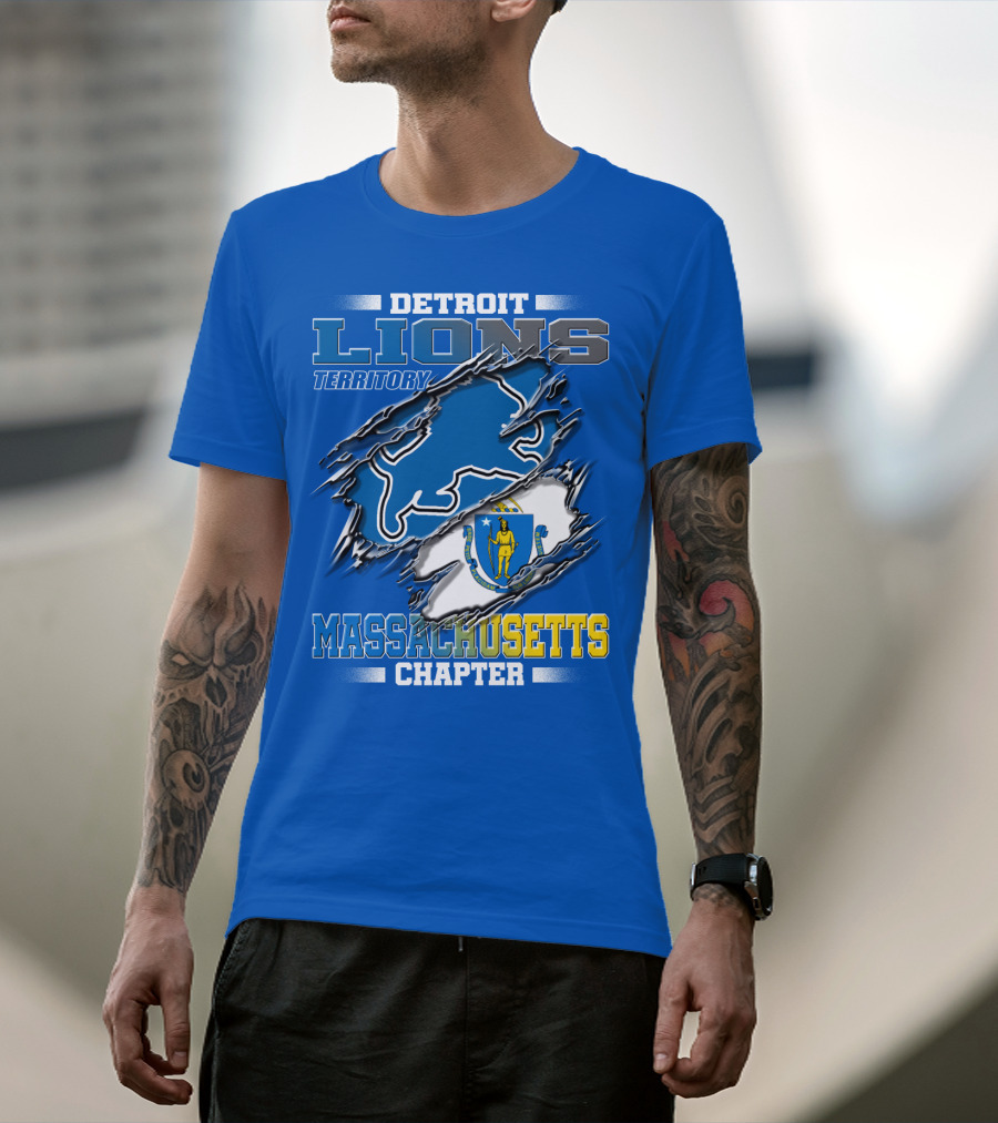 Detroit Lions Territory Massachusetts Chapter T-Shirt