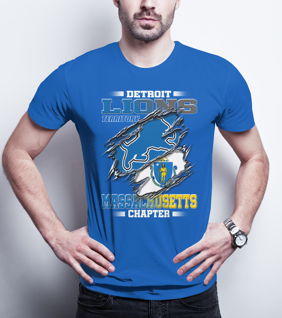 Detroit Lions Territory Massachusetts Chapter T-Shirt