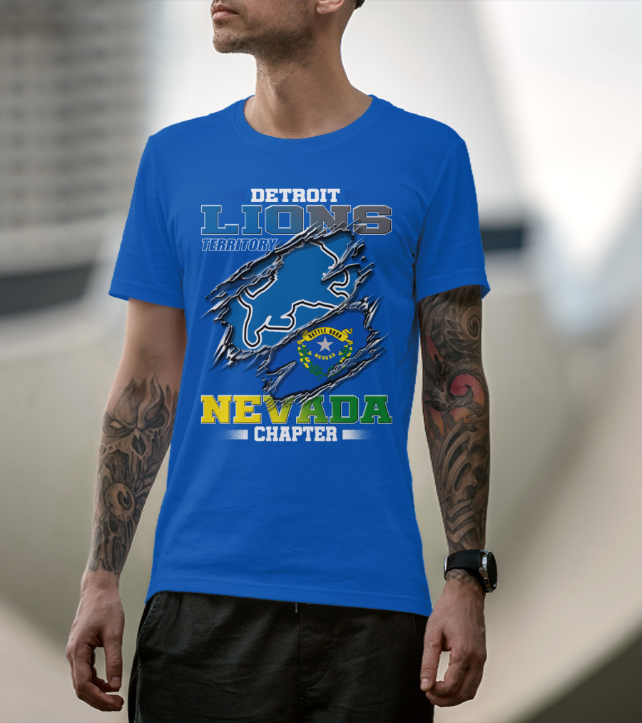 DETROIT LIONS TERRITORY NEVADA CHAPTER BATTLE BORN T-Shirt