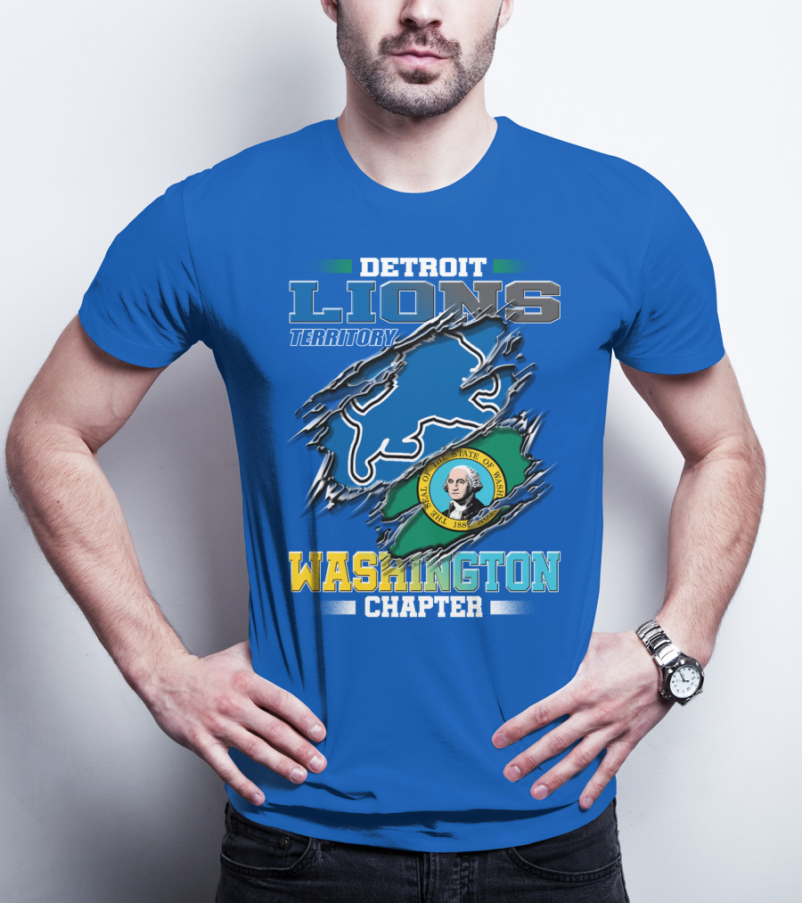 Detroit Lions Territory Washington Chapter Seal Of The State Of Washington T-Shirt