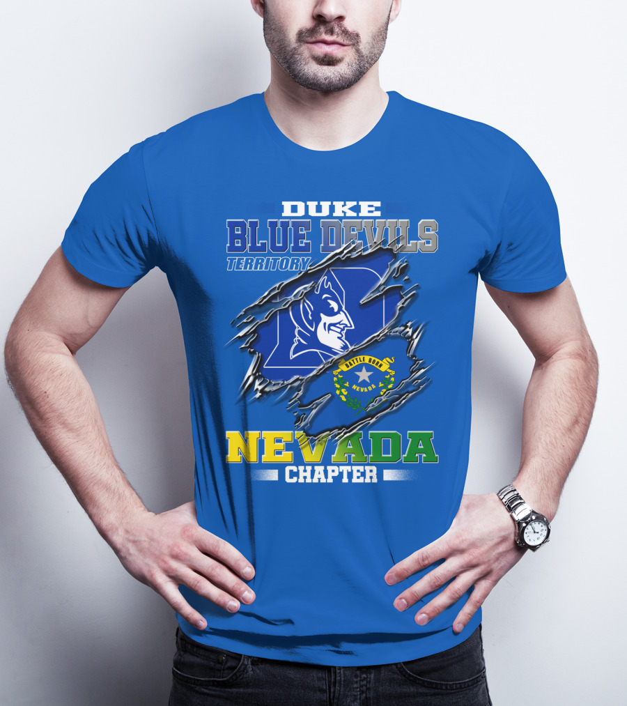 DUKE BLUE DEVILS TERRITORY NEVADA CHAPTER BATTLE BORN NEVADA T-Shirt