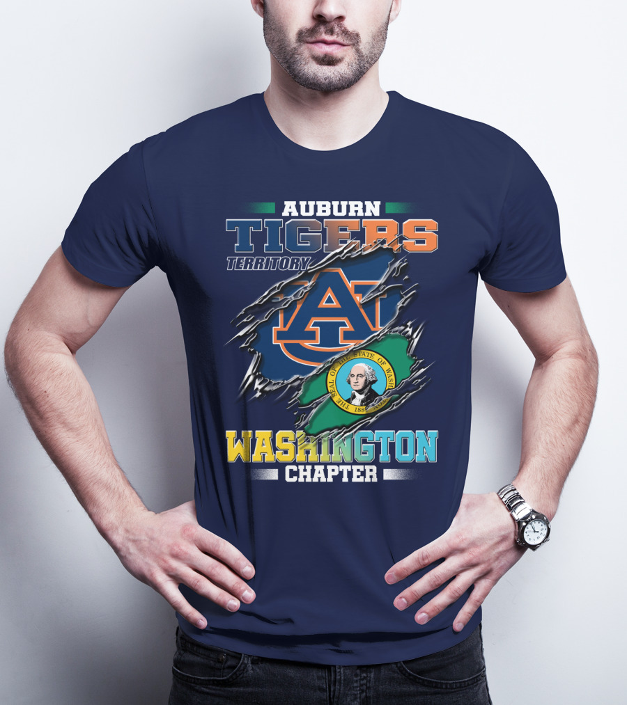 Auburn Tigers Territory Washington Chapter Seal Of Washington T-Shirt
