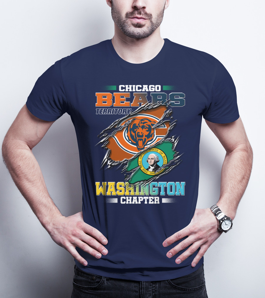 Chicago Bears Territory Washington Chapter State Flag T-Shirt