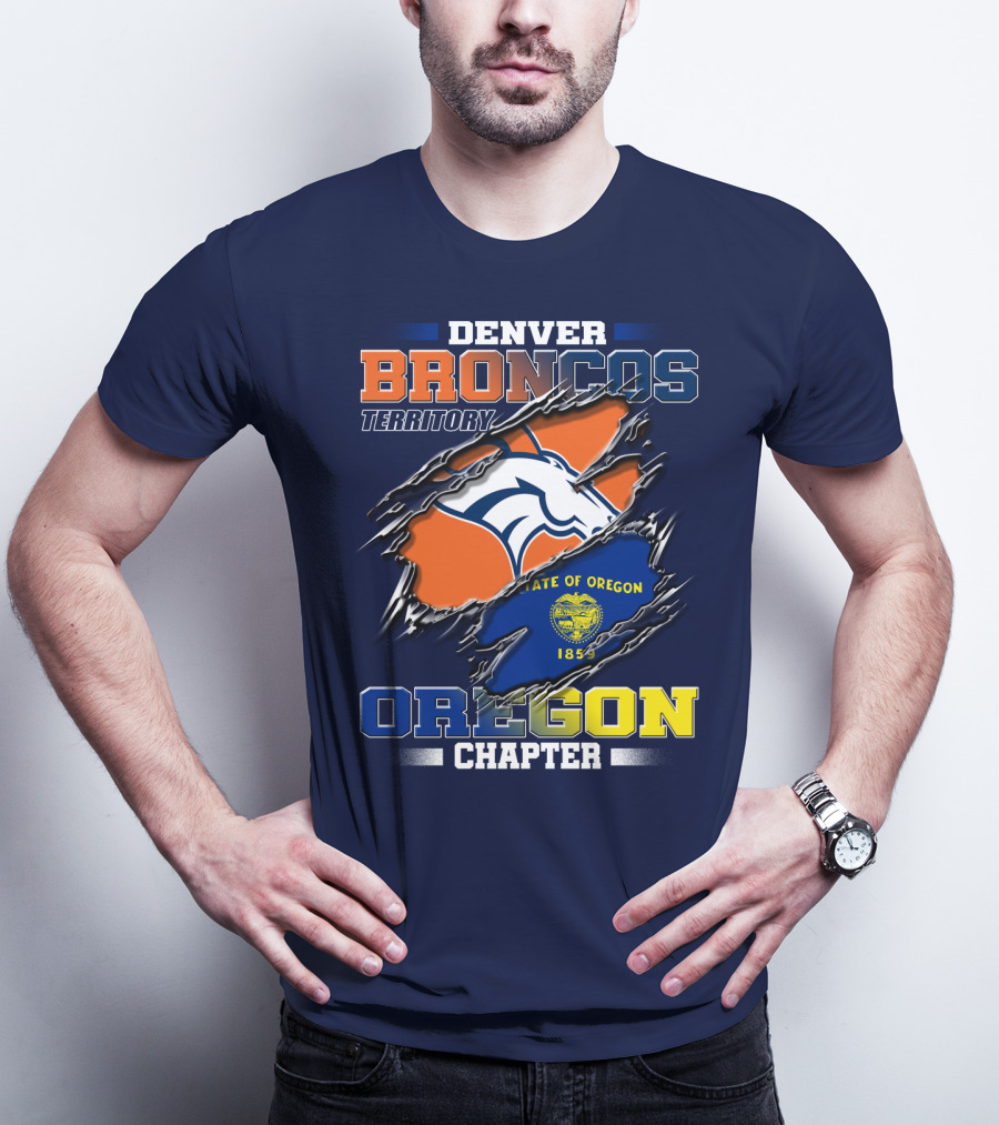 Denver Broncos Territory Oregon Chapter State Of Oregon 1859 T-Shirt