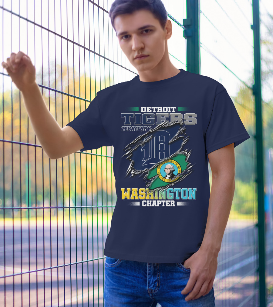 Detroit Tigers Territory Washington Chapter State Seal T-Shirt