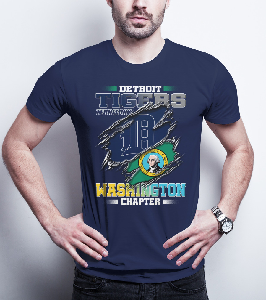 Detroit Tigers Territory Washington Chapter State Seal T-Shirt