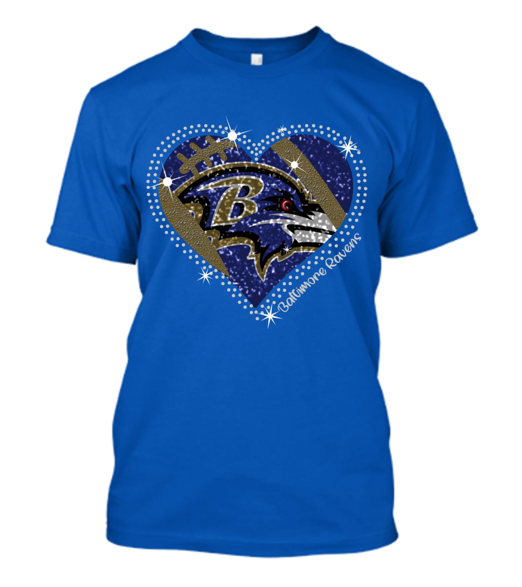 Baltimore Ravens Heart Football T-Shirt