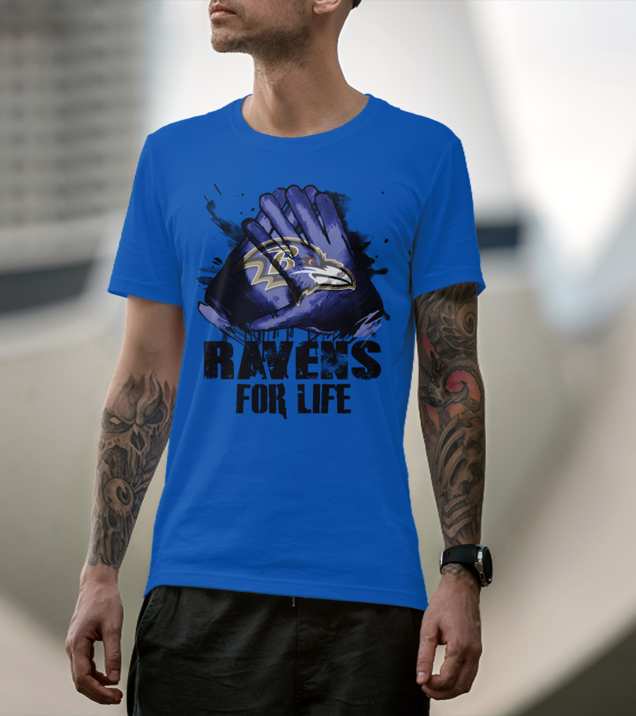 Baltimore Ravens For Life Fan Gear T-Shirt
