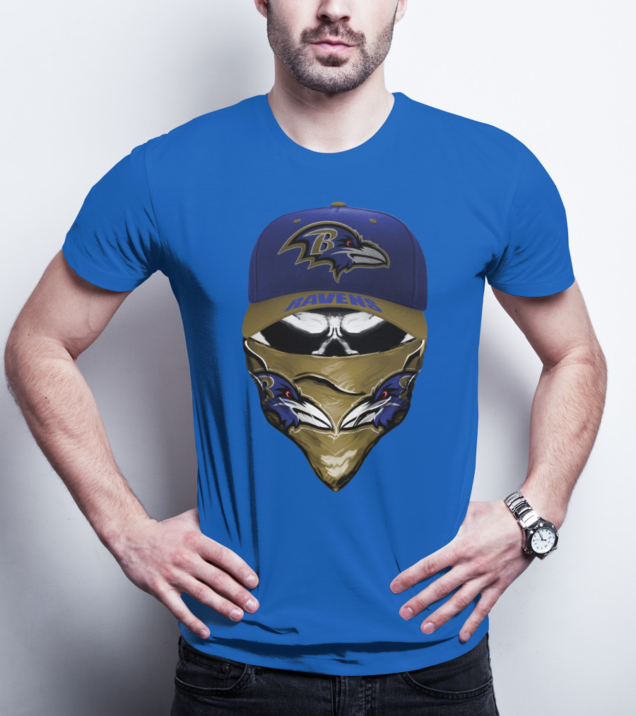 Baltimore Ravens Ravens Bandana And Logo Hat Combo T-Shirt
