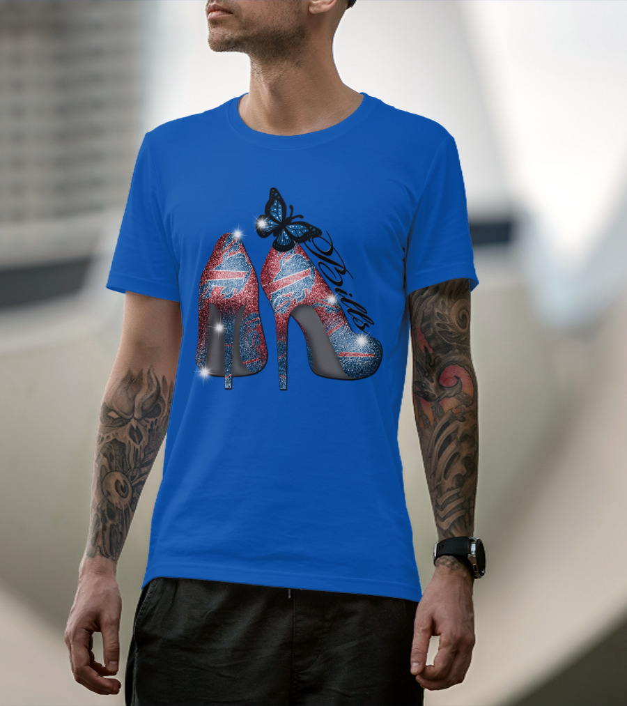 Buffalo Bills High Heels With Butterfly T-Shirt