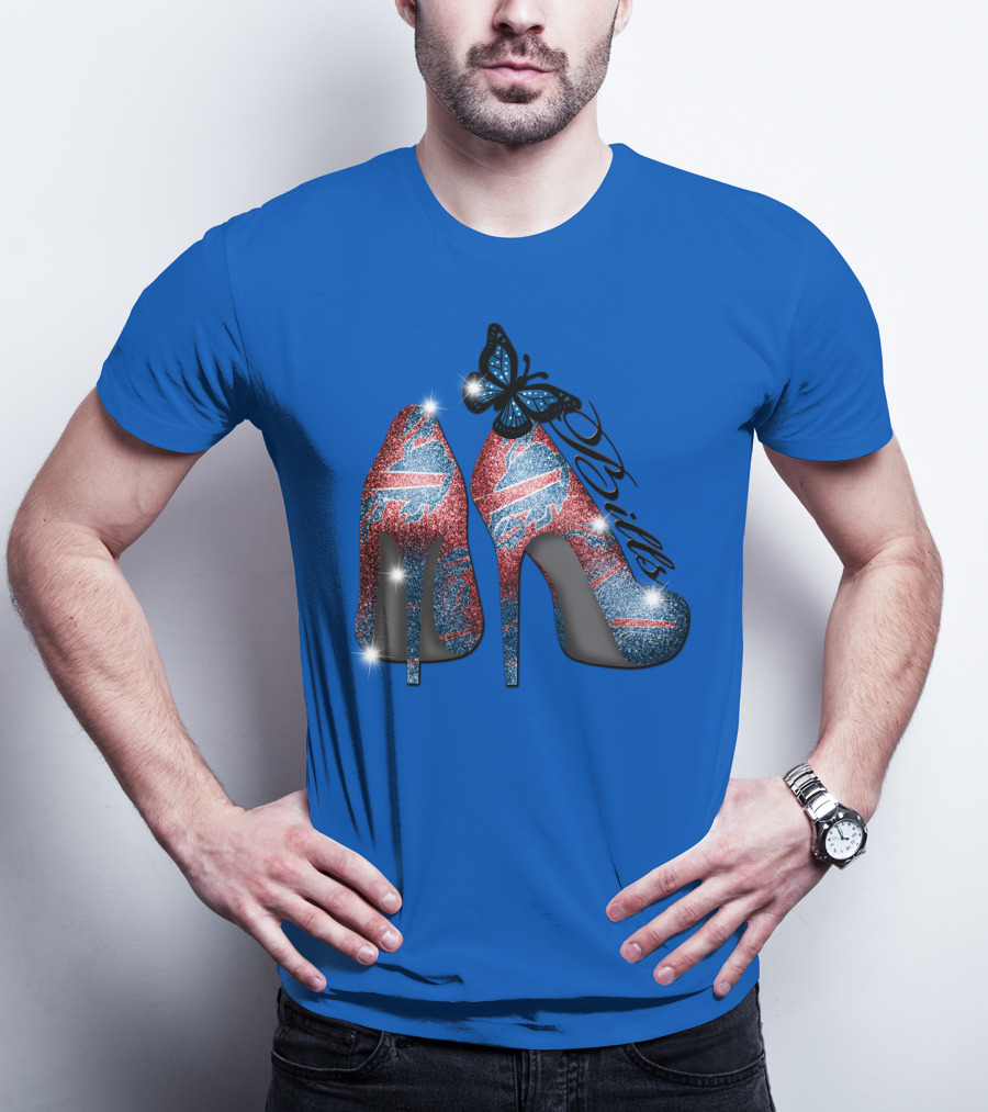 Buffalo Bills High Heels With Butterfly T-Shirt