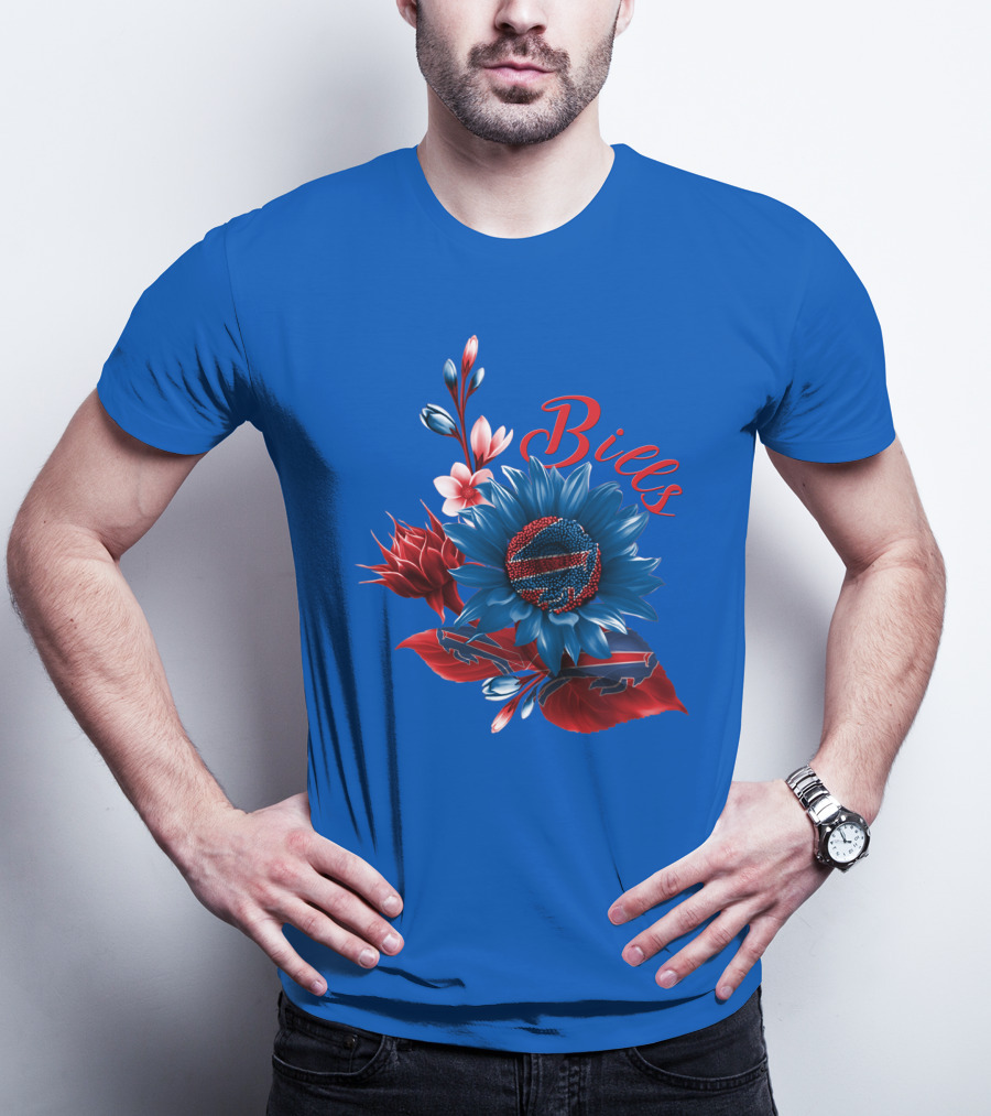 Buffalo Bills Floral Football T-Shirt