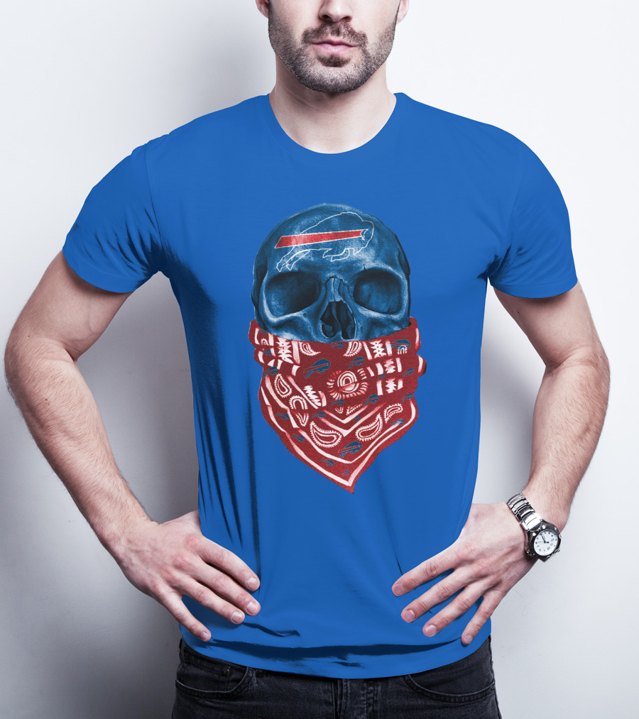 Buffalo Bills Skull With Bandana T-Shirt
