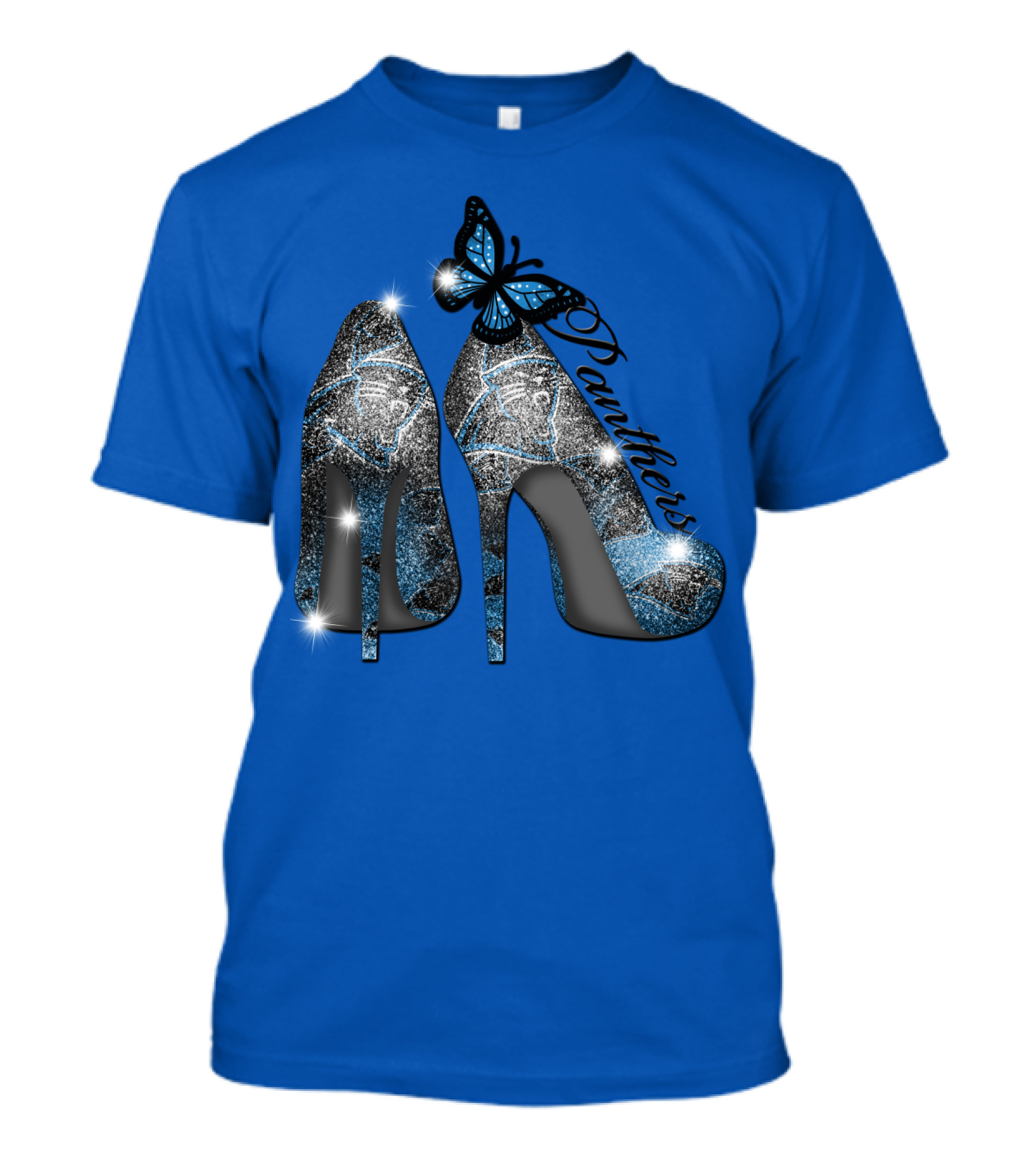 Panthers High Heels With Butterfly Accents T-Shirt