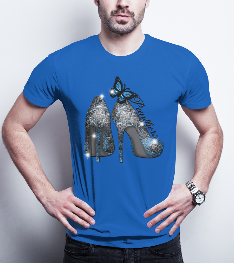 Panthers High Heels With Butterfly Accents T-Shirt