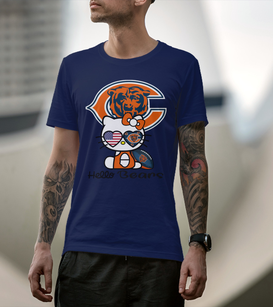 Hello Bears Chicago Bears Football Kitty T-Shirt