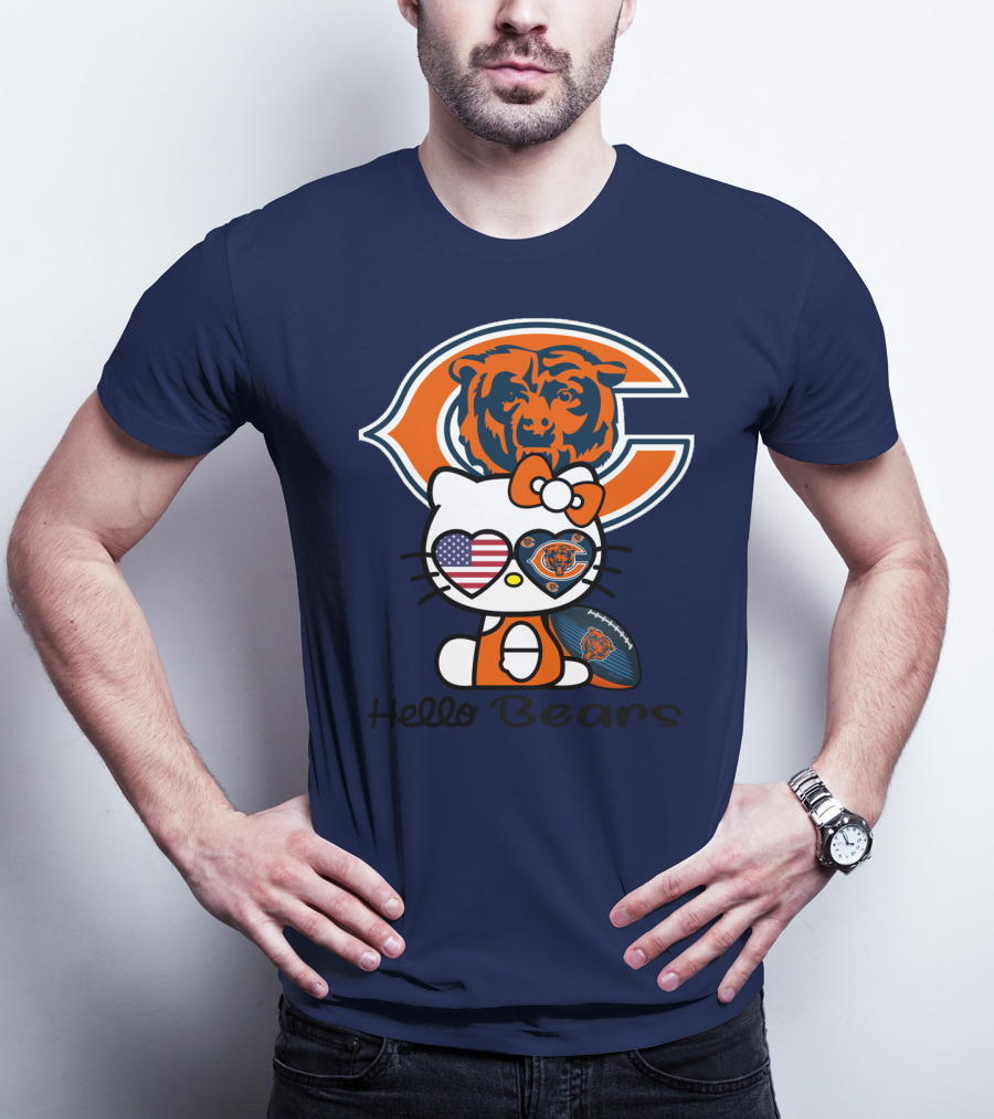 Hello Bears Chicago Bears Football Kitty T-Shirt