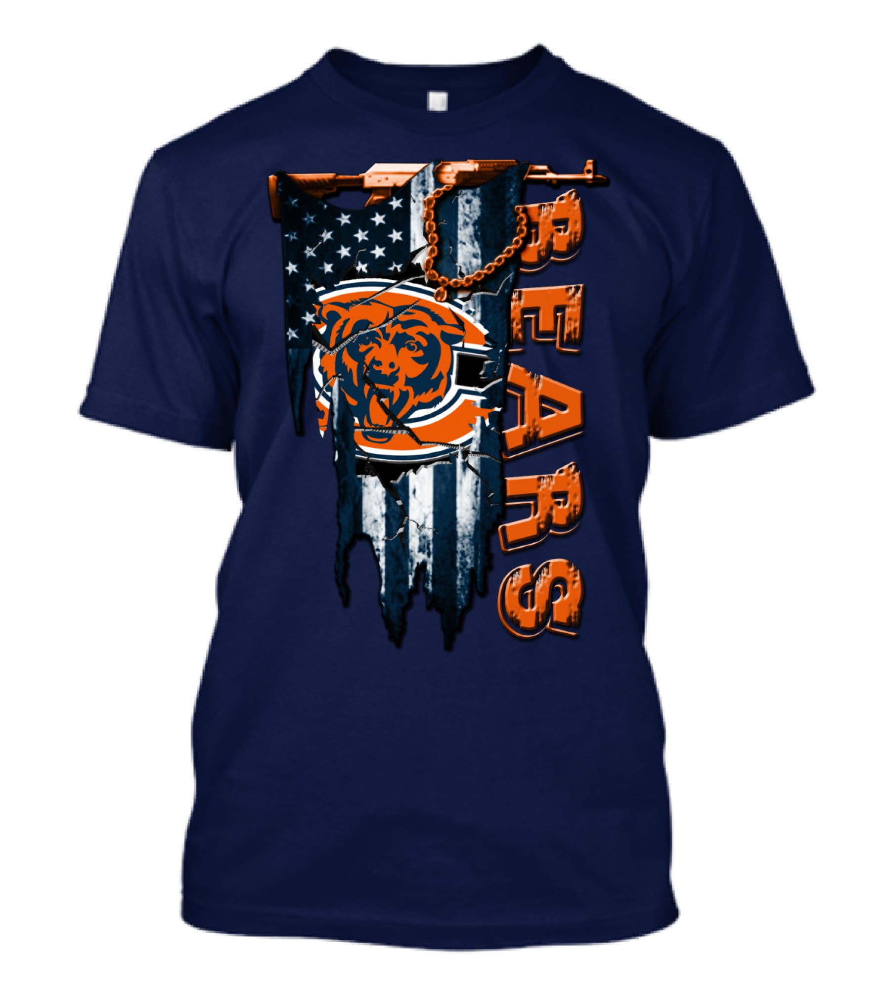 Chicago Bears American Flag Bear T-Shirt