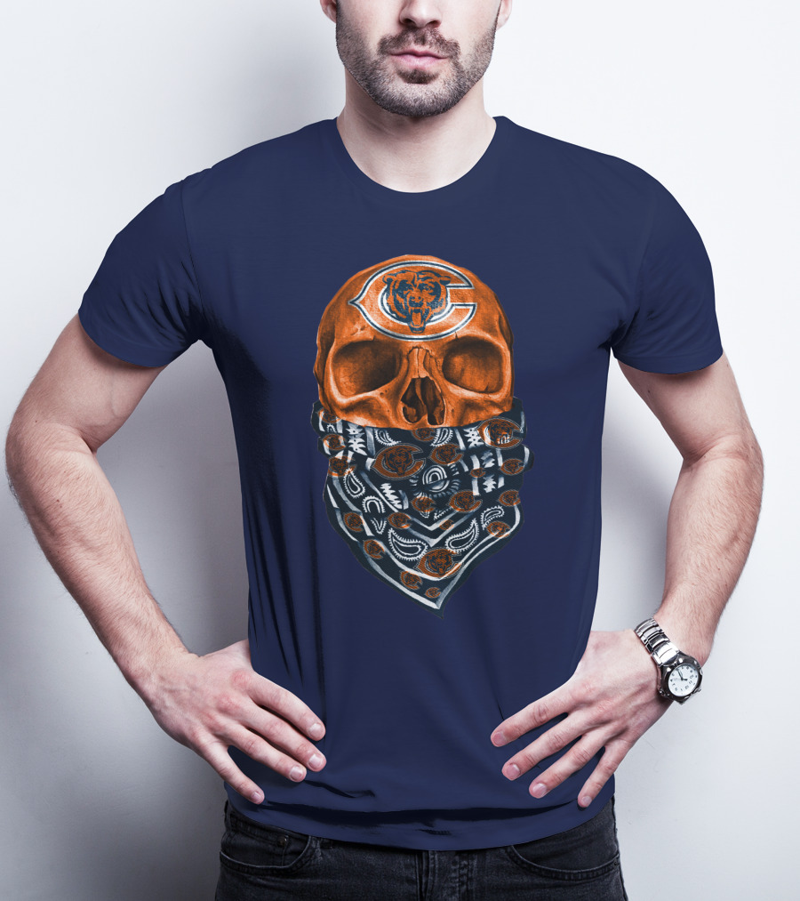 Chicago Bears Skull Bandana T-Shirt