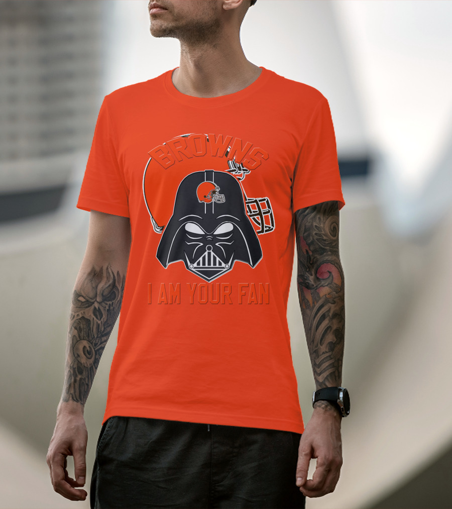 Browns I Am Your Fan Cleveland Browns Football Helmet Darth Vader T-Shirt