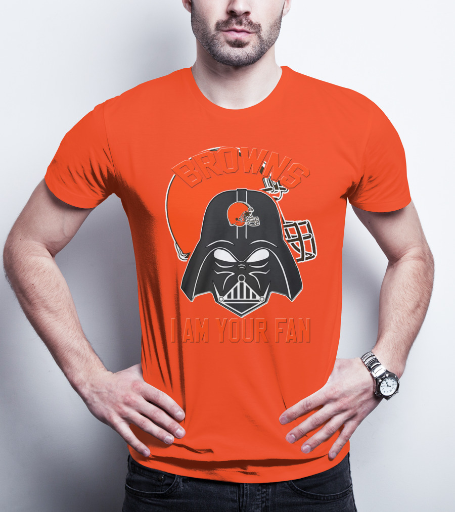 Browns I Am Your Fan Cleveland Browns Football Helmet Darth Vader T-Shirt