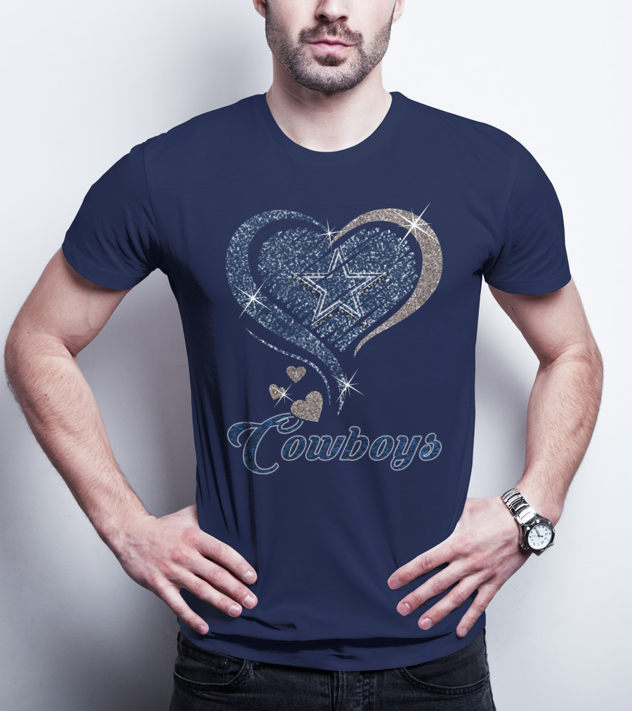 Cowboys Heart Star Glitter T-Shirt