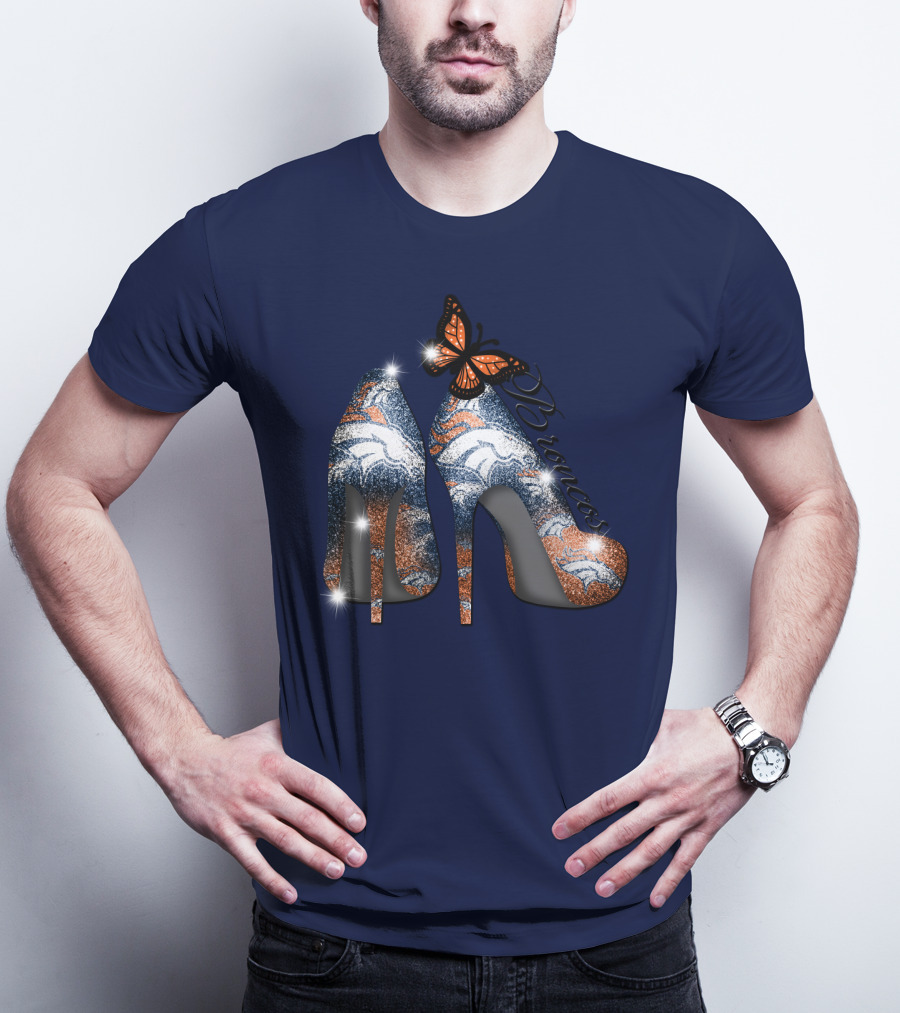Denver Broncos Heels Butterfly T-Shirt