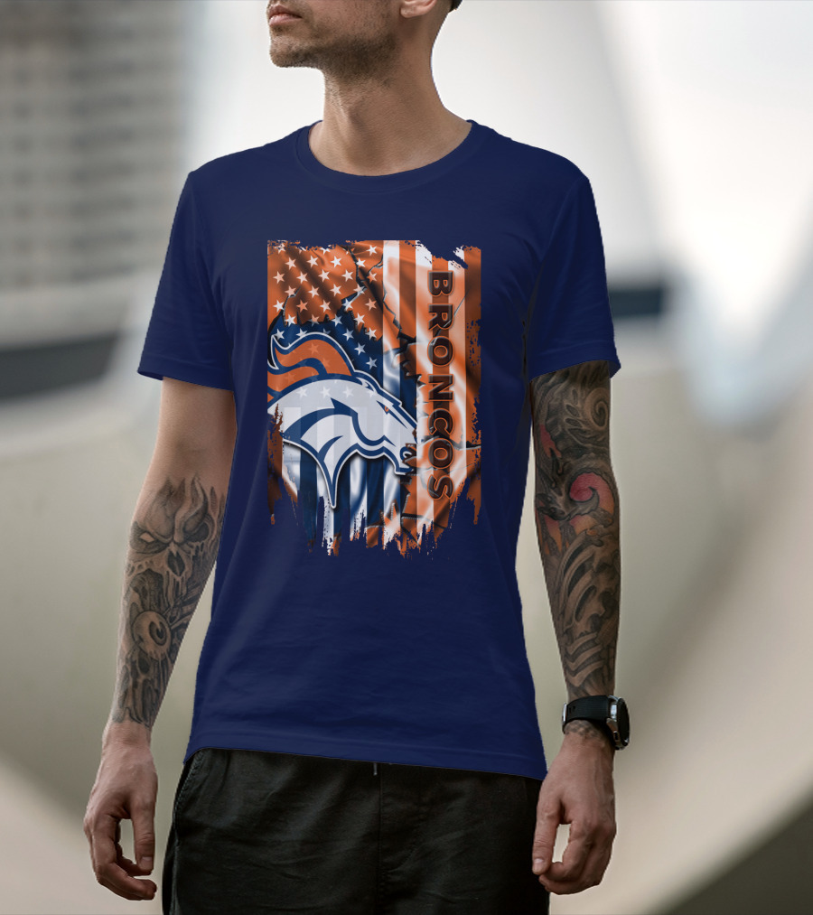Denver Broncos American Flag Patriotic T-Shirt