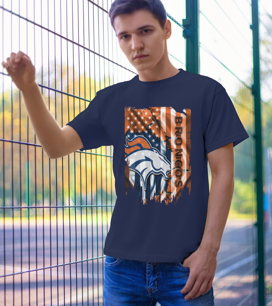 Denver Broncos American Flag Patriotic T-Shirt
