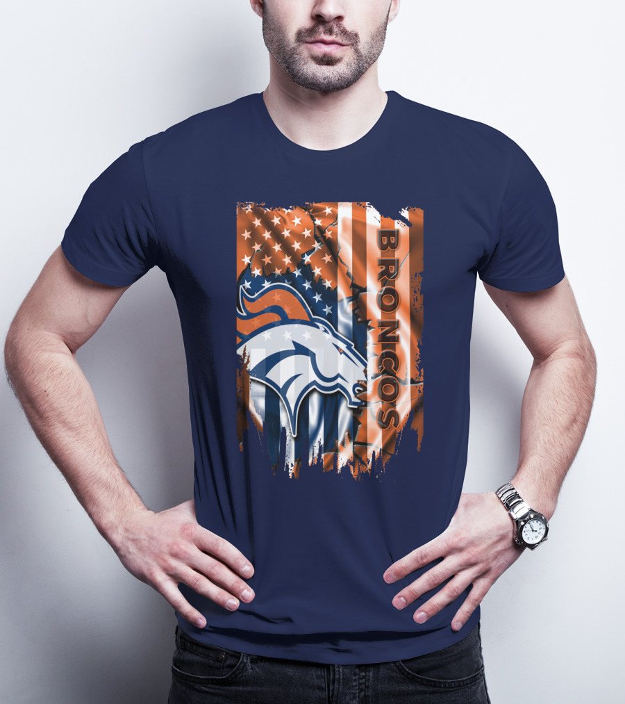 Denver Broncos American Flag Patriotic T-Shirt