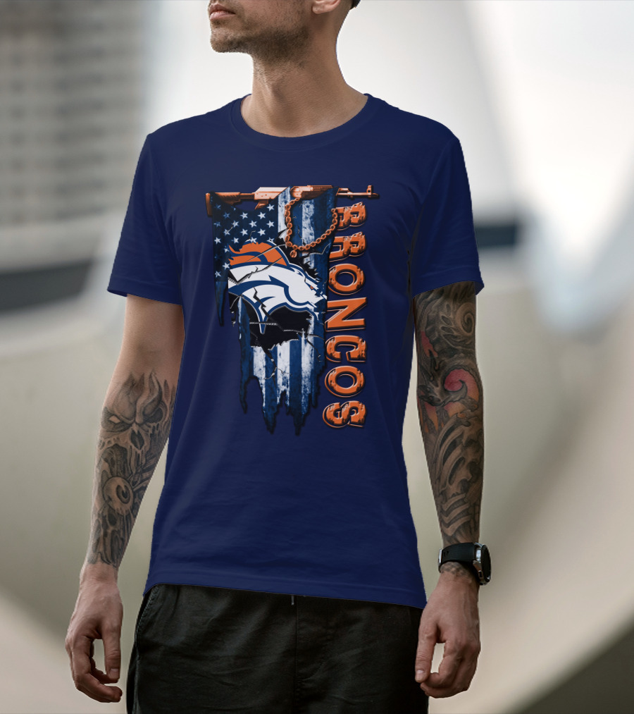 Denver Broncos American Flag Bold T-Shirt
