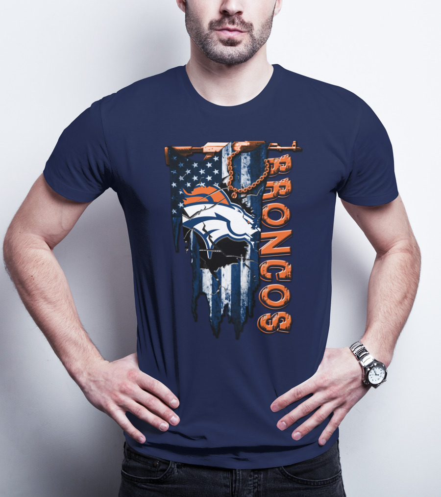 Denver Broncos American Flag Bold T-Shirt