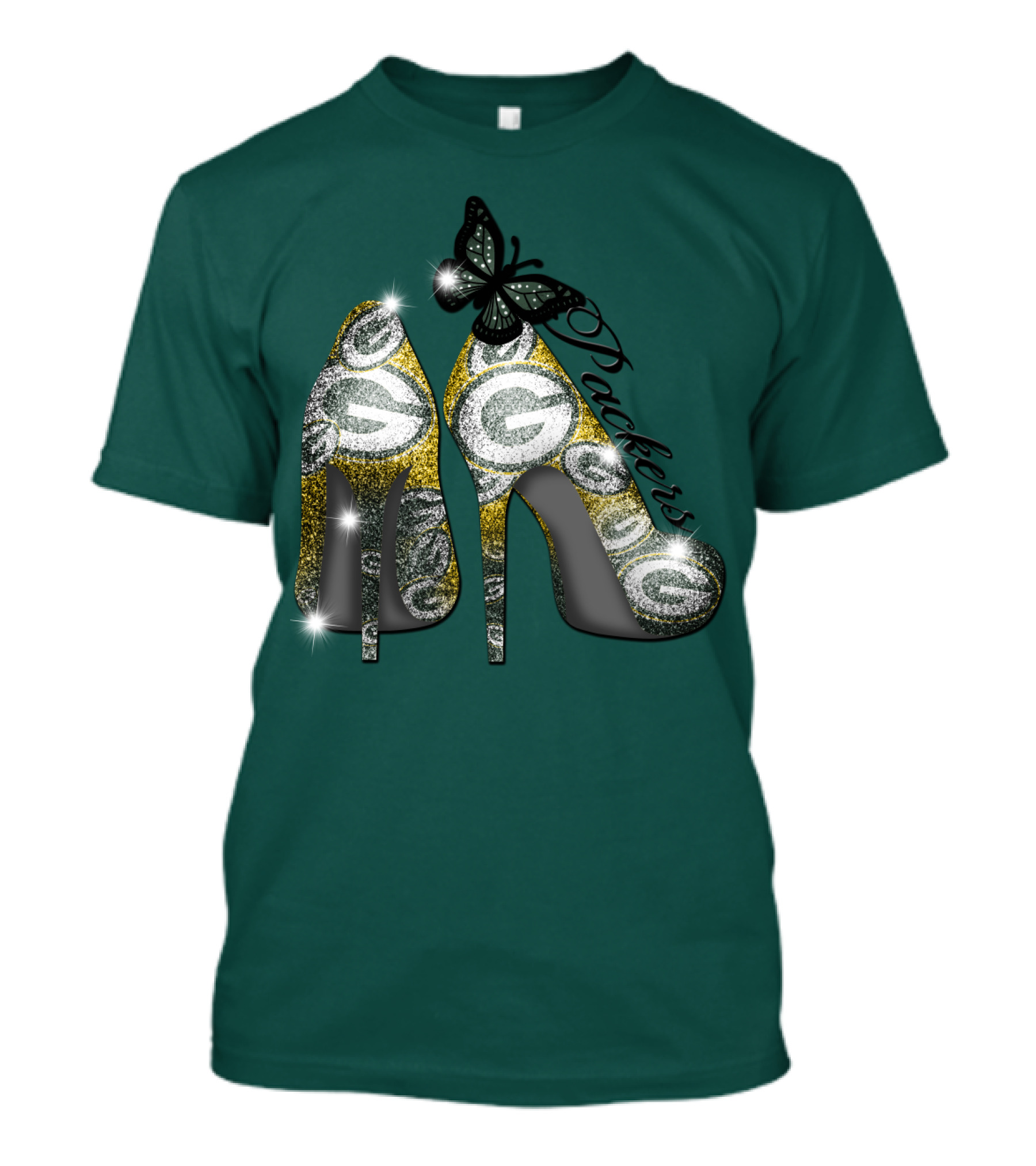 Packers High Heels With Butterfly T-Shirt