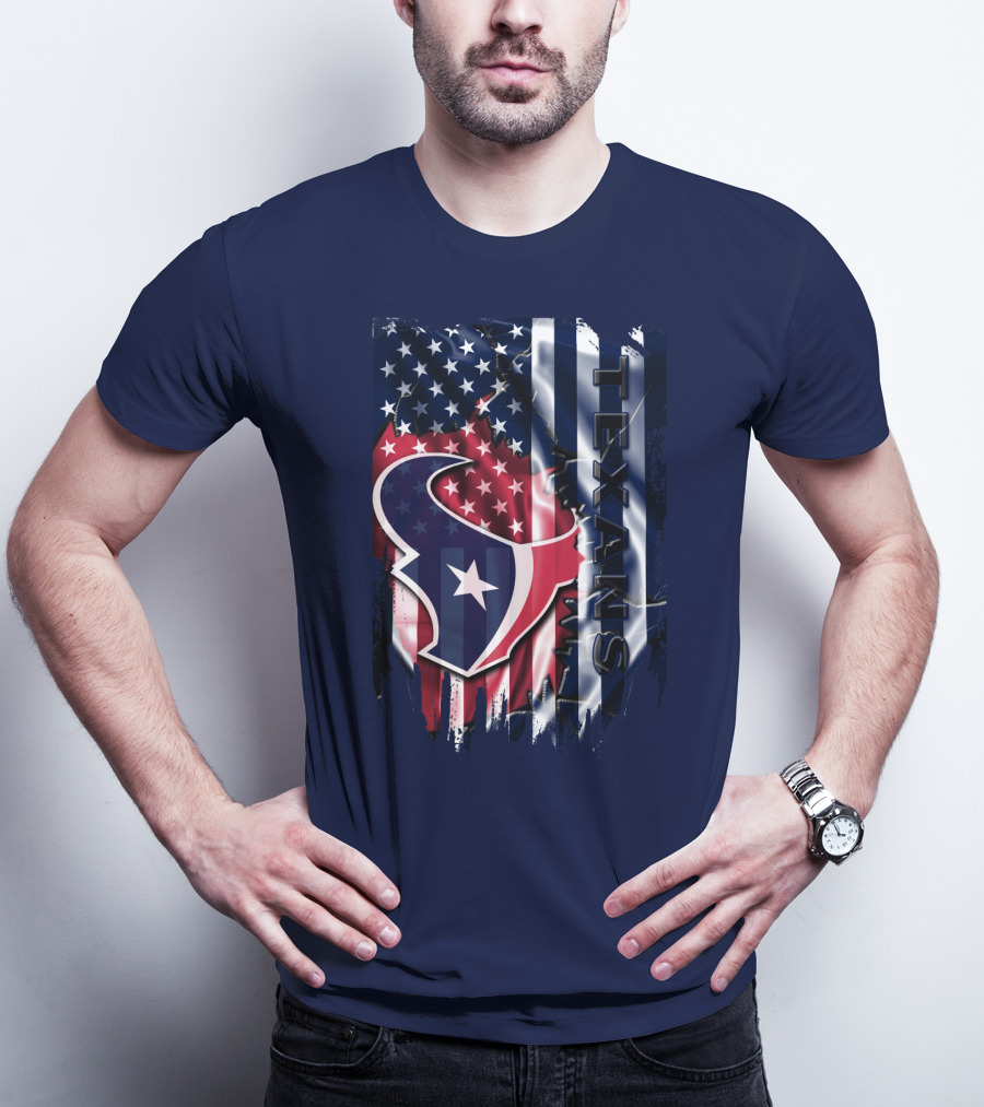 Houston Texans Usa Flag T-Shirt