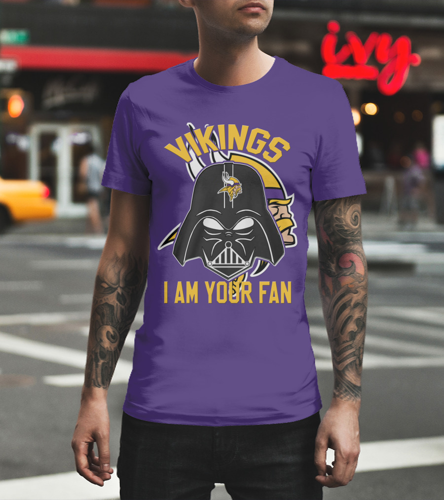 Vikings I Am Your Fan Minnesota Vikings Logo Darth Vader Helmet T-Shirt