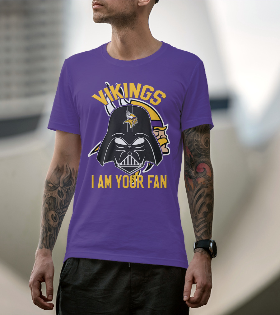 Vikings I Am Your Fan Minnesota Vikings Logo Darth Vader Helmet T-Shirt