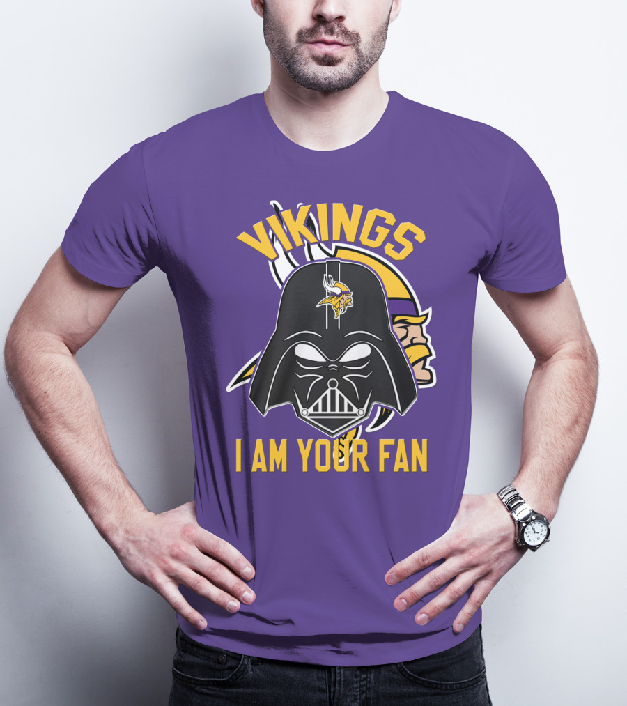 Vikings I Am Your Fan Minnesota Vikings Logo Darth Vader Helmet T-Shirt