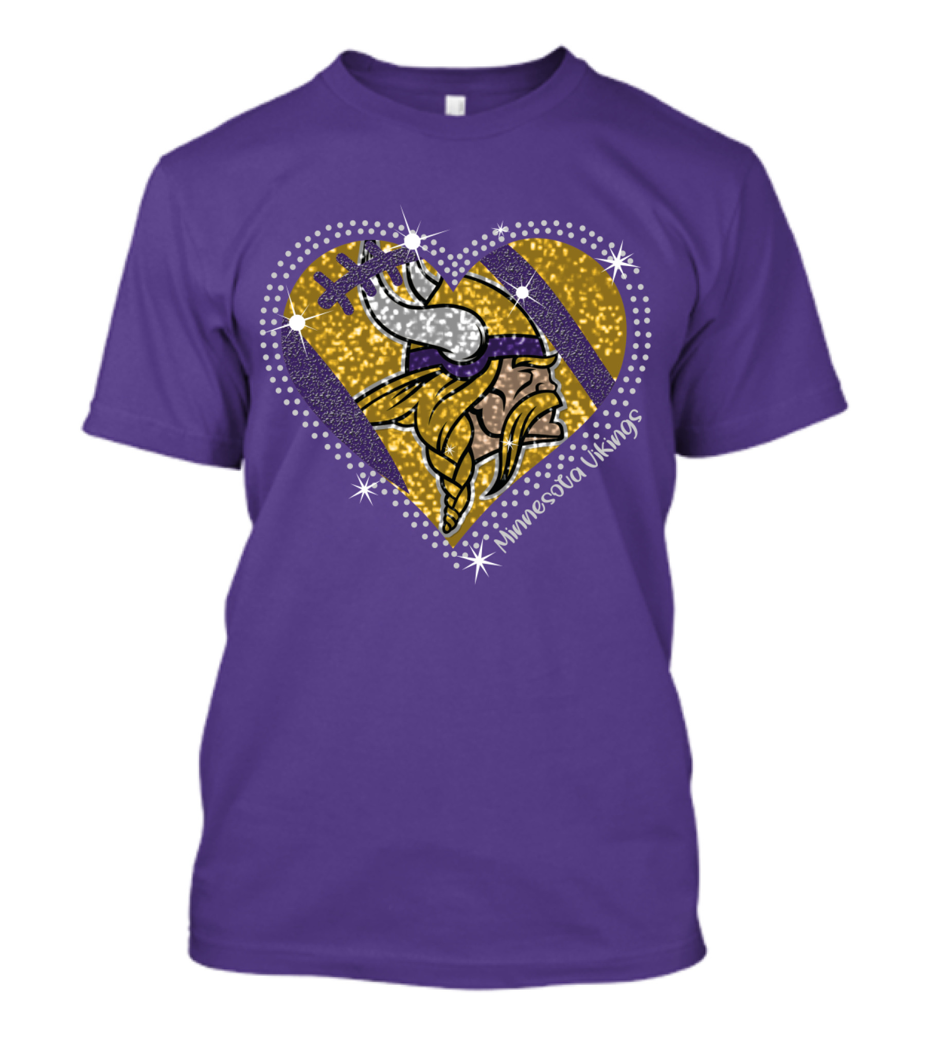 Minnesota Vikings Heart With Iconic Viking T-Shirt
