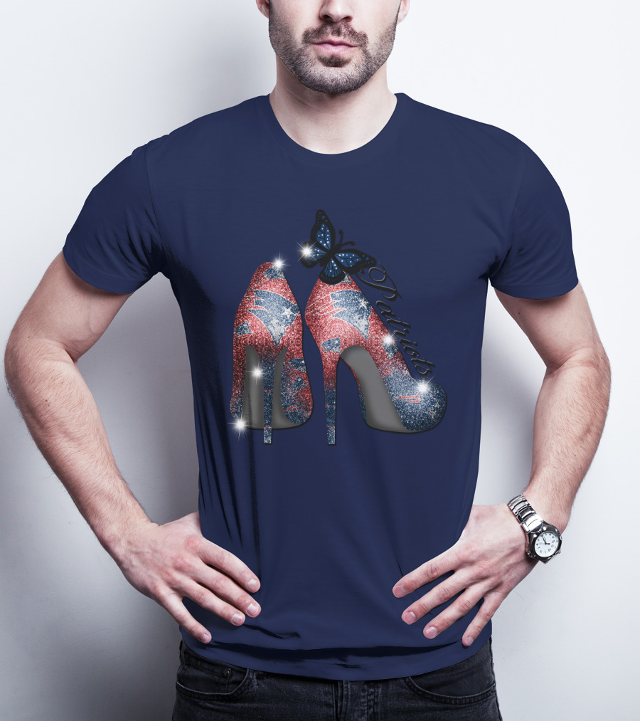 Patriots High Heels Design With Butterfly T-Shirt