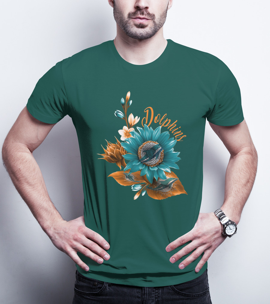 Dolphins Floral Miami Dolphins T-Shirt