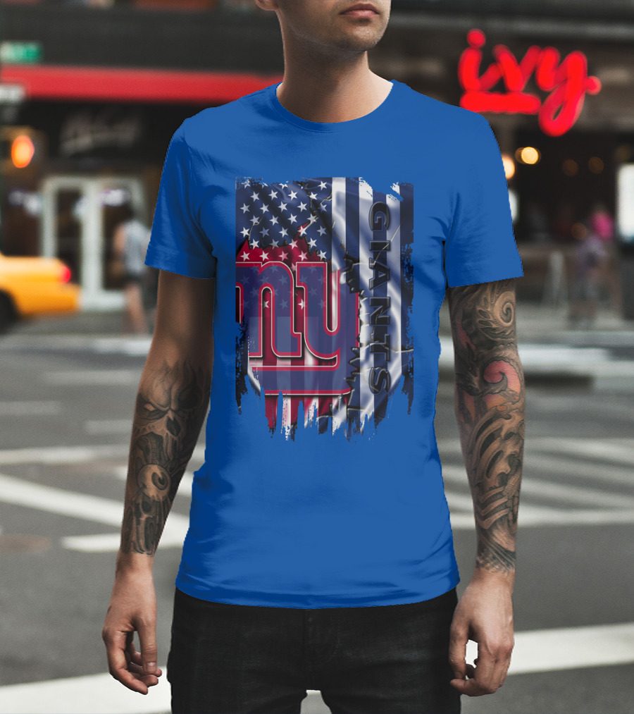 New York Giants American Flag Nfl Team T-Shirt