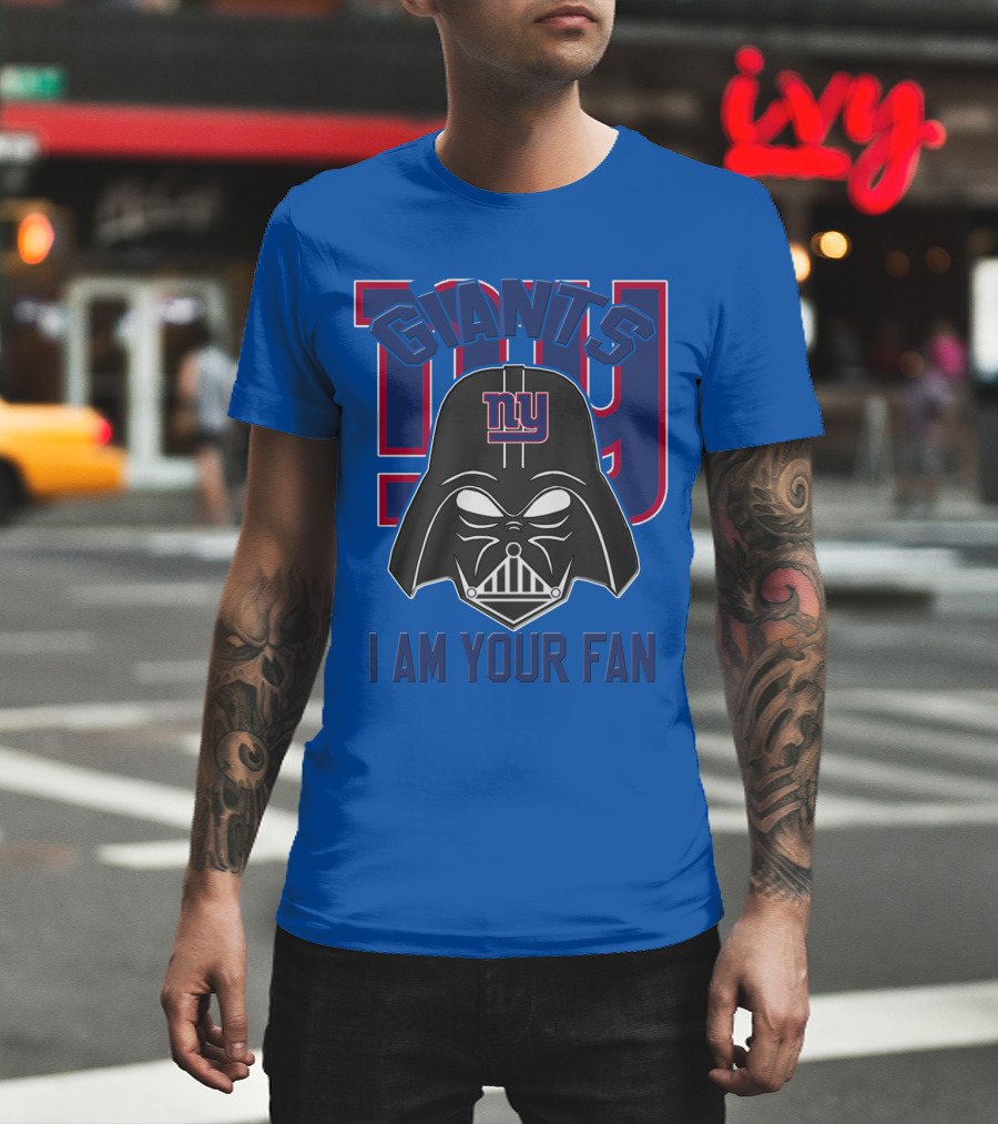 Giants Ny I Am Your Fan Darth Vader Helmet T-Shirt