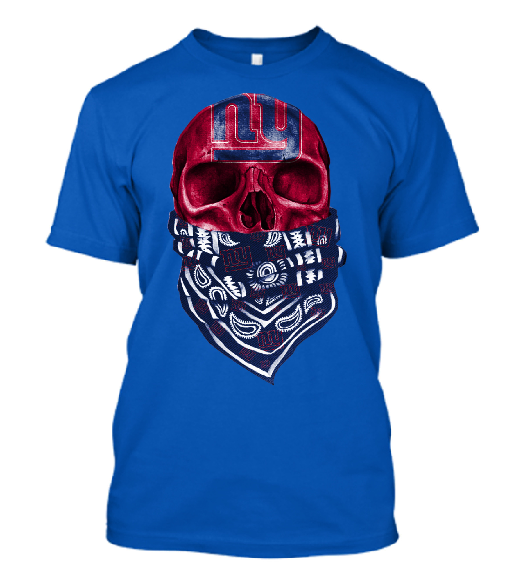 Newyork Giants Skull With Bandana And Team T-Shirt