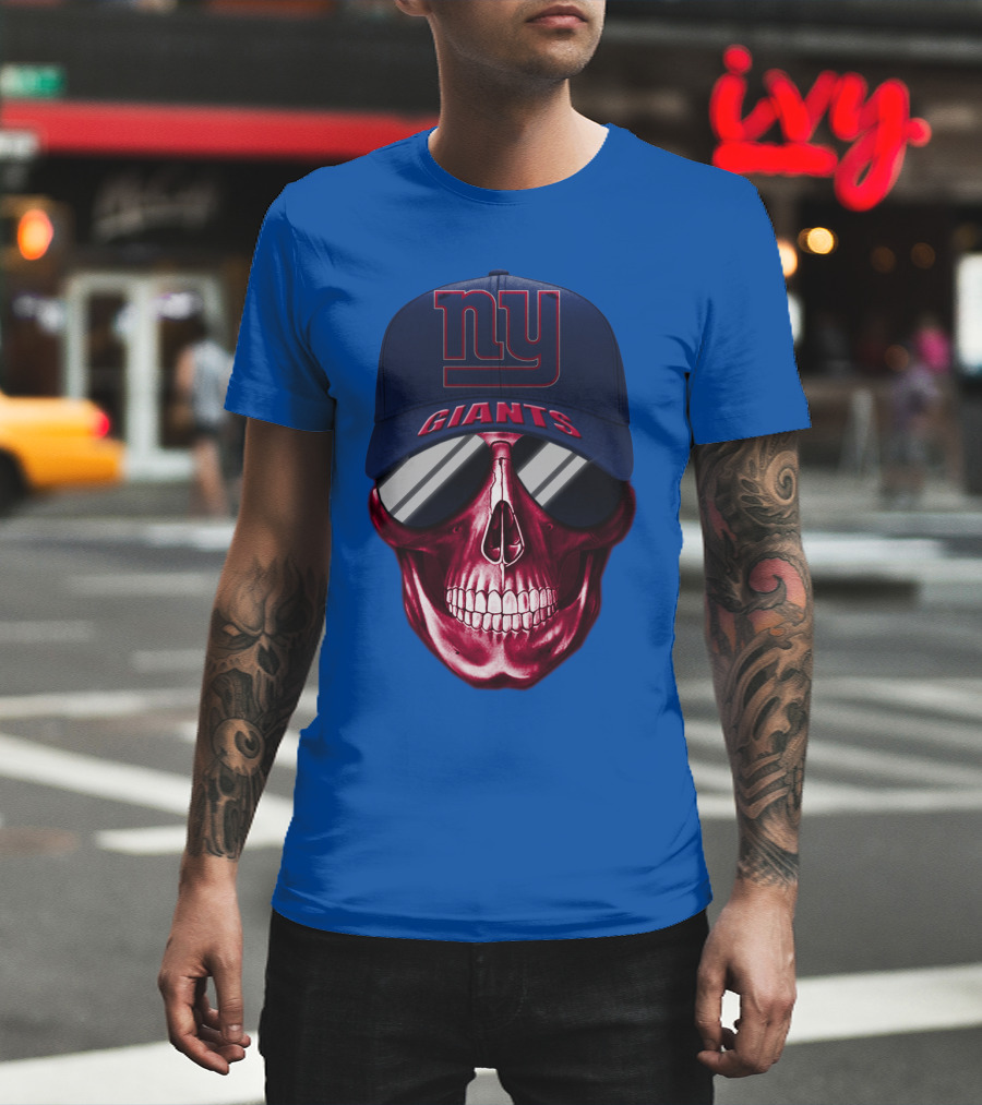New York Giants Skull Cap T-Shirt